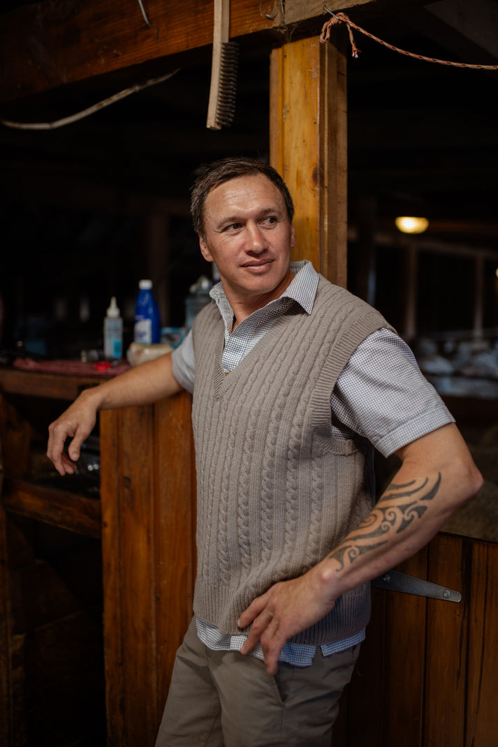 Cable Vest – Mount Nicholas Merino